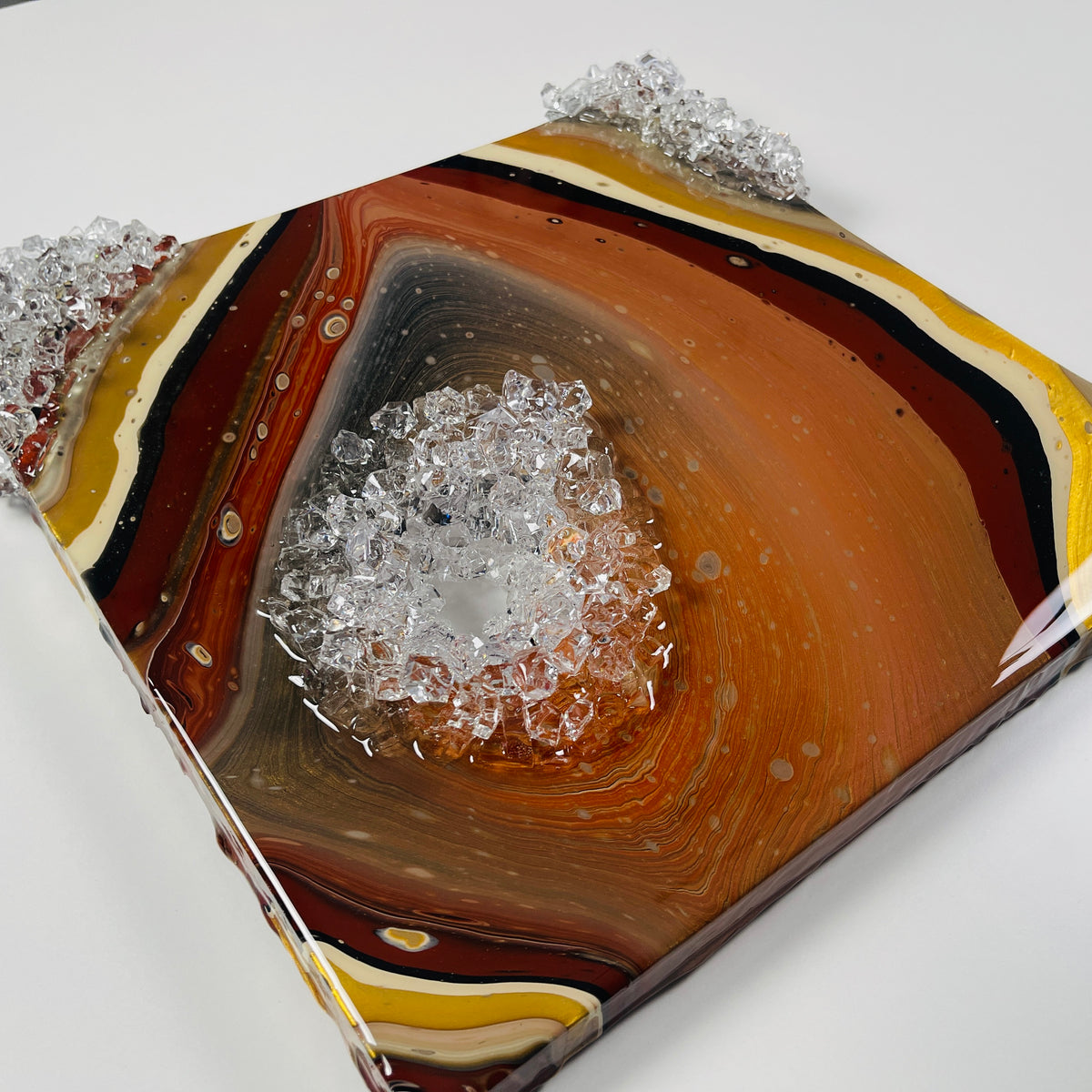 "Arizona Sunset" Geode Acrylic Pour Art – JMoPainting